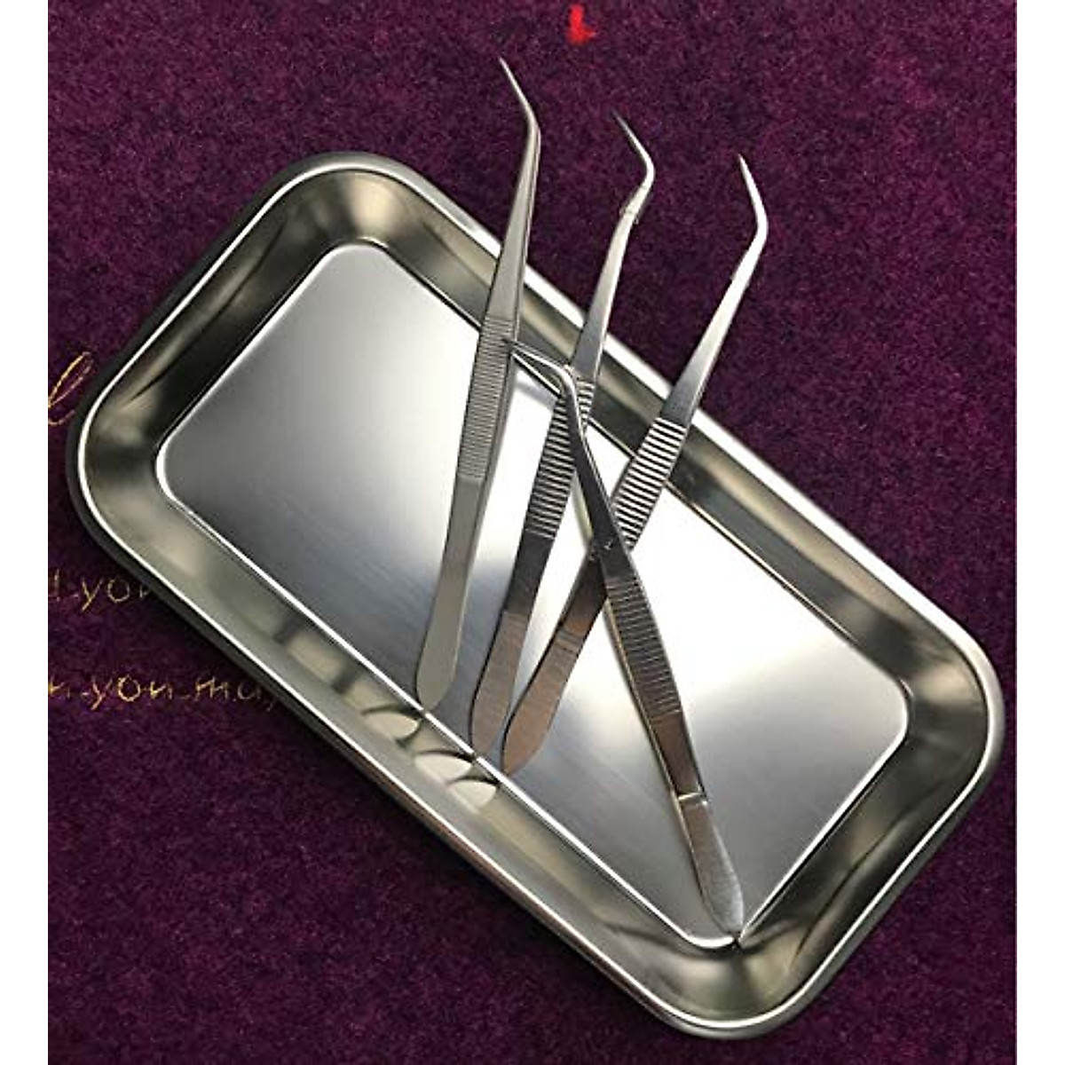 Medical Tray Stainless Steel (3 Pack), Dental Lab Instruments Surgical Metal Trays Bathroom Organizer