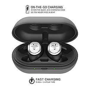 Jaybird RUN True Wireless Headphones for Running, Secure Fit, Sweat-Proof and Water Resistant, Custom Sound, 12 Hours In Your Pocket, Music + Calls (Drift) (Renewed)