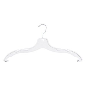 NAHANCO RBK1400 Plastic Top Hanger, 17", White (Pack of 100)