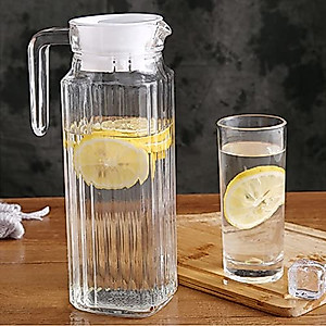 4Pieces Glass Water Pitcher Lids Glass Pitcher Lid Replacement Cap Stoppers for Water Jug Glass Bistro Pitcher,White