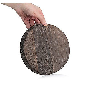 Vixdonos Rustic Wooden Tray Farmhouse Decorative Plate Round Pillar Candle Holder Tray for Table Centerpiece