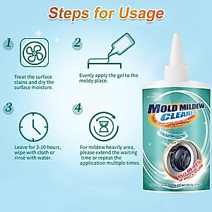 HIHWEM Mold Remover Gel Household Mold Mildew Cleaner for Washing Machine Sealant Tiles Grout Bathroom Cleaning Home Kitchen Sinks Cleaning (10 FL OZ)