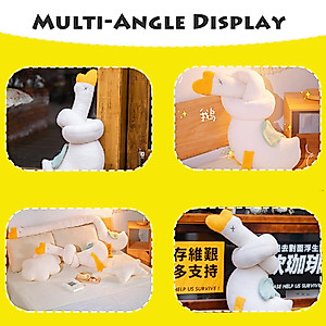 ELAINREN Giant Swan Stuffed Animal Toy with Long Neck, 55Inch White Goose Plush Soft Hugging Body Pillow Home Decor Cushion Easter Cute Duck Goose Plushie Dolls Gifts for Kids Xmas