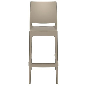 Home Square Resin 29.5" Barstool in Taupe - Set of 2