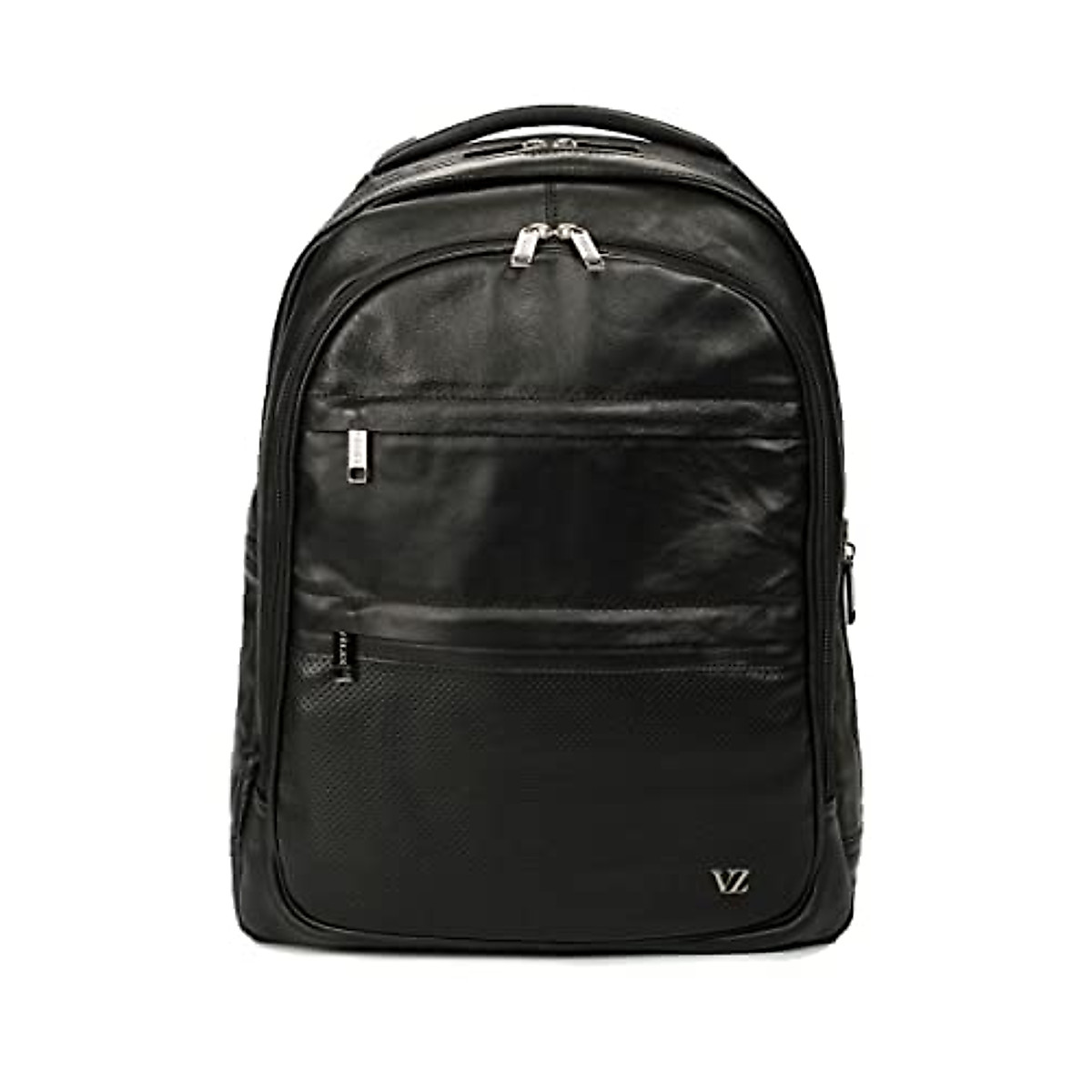 VELEZ Water Resistant Leather Backpack + Wallet with Matching Key Fob Gift Set