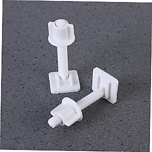 Mikikit 4 Pcs Toilet Hinge Bolt Set Plastic Screws and Nuts for Toilet Seat Installation