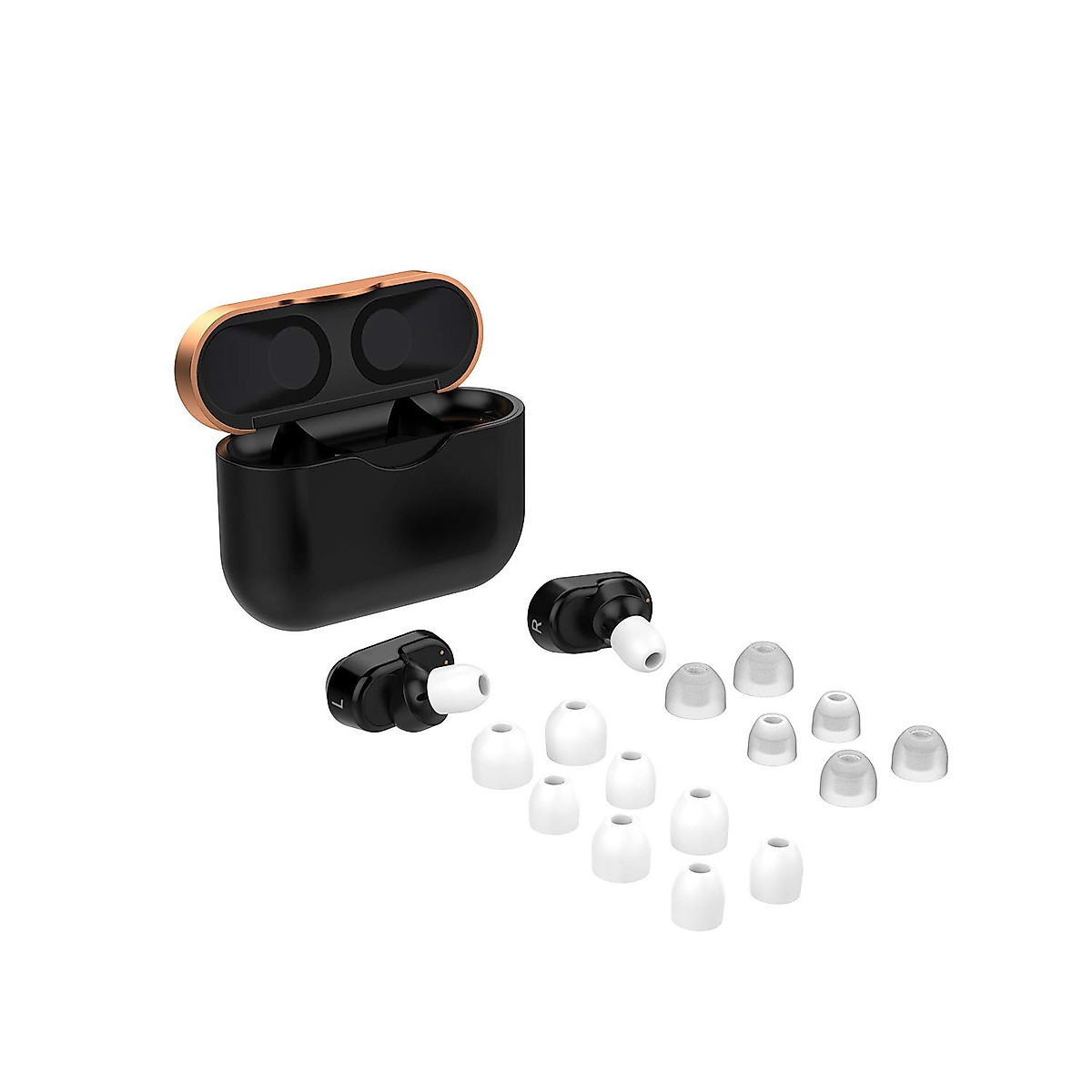 FitTurn Eartips Compatible with Sony WF-1000XM4/WF-1000XM3 Headphone -Replacement Eartips Earhooks Kit Pairs Silicone Earbud Tips Earhooks Fit for Sony WF-1000XM4/WF-1000XM3