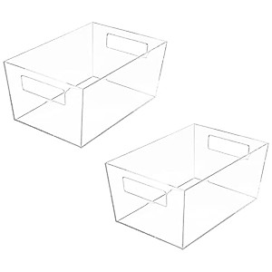 Richard Homewares Clear Plastic Storage Bins for Kitchen Cabinet, Pantry, Bathroom Organizer-Makeup Holder Closet Containers with Handles for Toys and Shoes. 11.33 x 7.59 x 5.15. Pack of 2