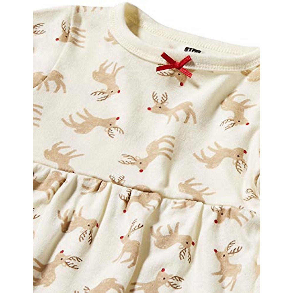 Hudson Baby Girl's Cotton Dresses, Reindeer, 3-6 Months