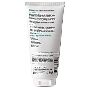La Roche-Posay Toleriane Hydrating Gentle Facial Cleanser, Daily Face Wash with Ceramide and Niacinamide for Normal to Dry Sensitive Skin, Oil-Free, Fragrance Free