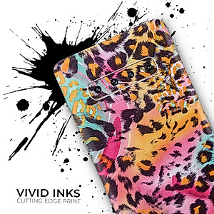 DesignSkinz Rainbow Leopard Sherbert Protective Vinyl Decal Wrap Skin Cover Compatible with The Samsung Galaxy S20 (Screen Trim & Back Glass Skin)