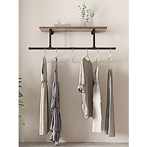 MUZIK 40 inch Long Industrial Pipe Clothes Rack, Heavy Duty Wall Mounted Garment Racks for Bathroom Cabinet Boutique Clothing Store