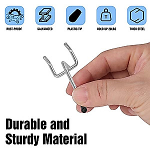 HongWay 100pcs 2 Inch Pegboard Accessories Organizer Kit, Heavy Duty Galvanized Pegboard Hooks Suitable for 1/8 and 1/4 Inch Pegboard, Metal Pegboard Hooks for Garage, Office, Kitchen, Store