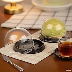 50 Set Clear Plastic Mini Cupcake Boxes Muffin Pod Dome Muffin Single Container Box Wedding Birthday Gifts Boxes Supplies (Black)