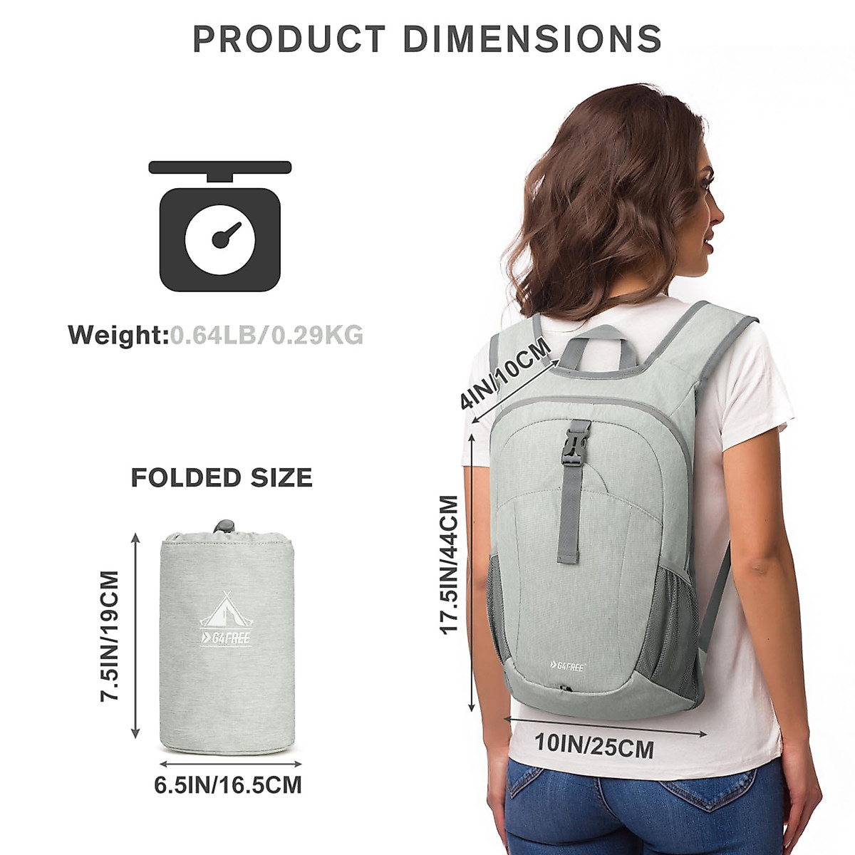 G4Free 12L Hiking Backpack, Lightweight Small Hiking Daypack for Outdoor Travel Mini Foldable Shoulder Bag