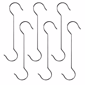 Maydahui 6PCS Extra Long 12" S Shaped Hooks Large Size Stainless Steel Metal Hooks for Bird Feeder, Plant Hanger, Tree Branch Hook, Clothes, Outdoor Lights