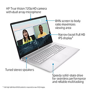 2022 HP High Performance Business Laptop - 17.3" FHD IPS - 11th Intel i7-1165G7 Iris Xe Graphics - 32GB DDR4 - 1TB SSD - Backlit Keyboard - Fingerprint Reader - Silver - Win 10 Pro