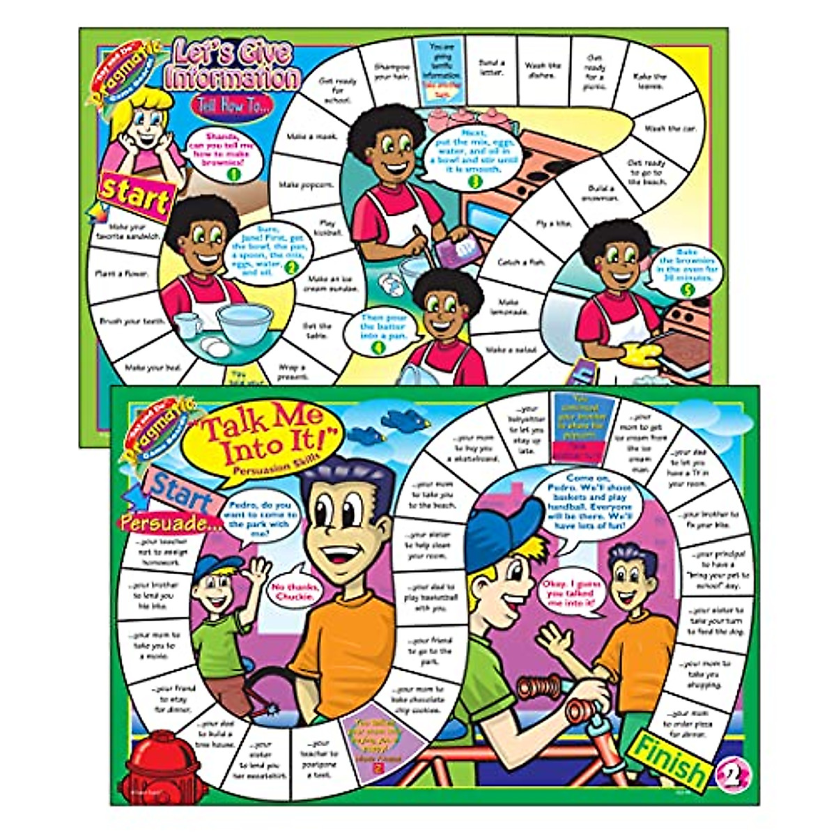 Super Duper Publications | Say and Do Positive Pragmatic® Social Skills Laminated Games | Educational Learning Resource for Children