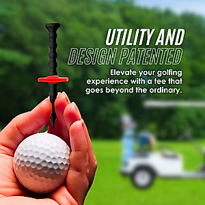 YATTA GOLF Telos Premium Golf Tees – Adjustable Golf Tees – Tee Off with Greater Consistency and Shoot Better Scores - Unbreakable Golf Tees – Lasts The Average Golfer A Season (Fire Red)