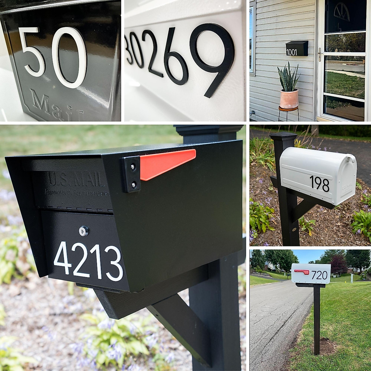 Discovered Designs – Premium Individual 3D Acrylic Mailbox Number – Self Stick – Long Lasting – Weatherproof – Made in USA (Black 4 inch, Number 9)