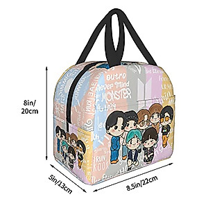 Cvdoos Cartoon Girls Women Reusable Insulated Lunch Bag Handbag Cute Waterproof Lunchbag Totes for Office Outdoor Picnic Hiking Beach(A2)