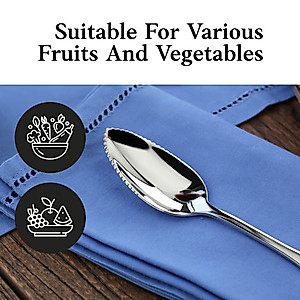 Artaste 59373 Rain 18/10 Stainless Steel Grapefruit Spoon, 6.35-Inch, Set of 6