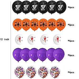Hyfant 70Pcs Halloween Party Decorations Wall Decorations for Halloween Party Supplies Set 3D Bat Sticker Pumpkin Inflatables Cute Glasses Ghosts Banner Balloons Combo Set For Halloween Birthday Party
