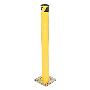 Vestil BOL-RF-48-4.5 Surface Mounted Removable Steel Pipe Safety Bollard, 4-1/2" OD, 48" Height,Yellow