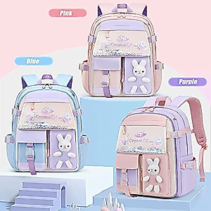 Bunny Backpack, Bad Bunny Backpack For Girls, Cute Large Capacity Waterproof Kawaii Backpack For School (blue, large)