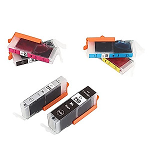 FTVOGUE 250‑251 Multi Colors Ink Cartridge Replacement Printer Inkjet Cartridges for PIXMA (BK BK C M Y GY 6 Colors)