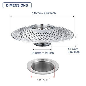 Drain Hair Catcher Bathtub Shower Drain, Hair Catcher Shower Drain, Bathroom Sink Hair Trap Strainer Drain Protector Chrome 1 Pack