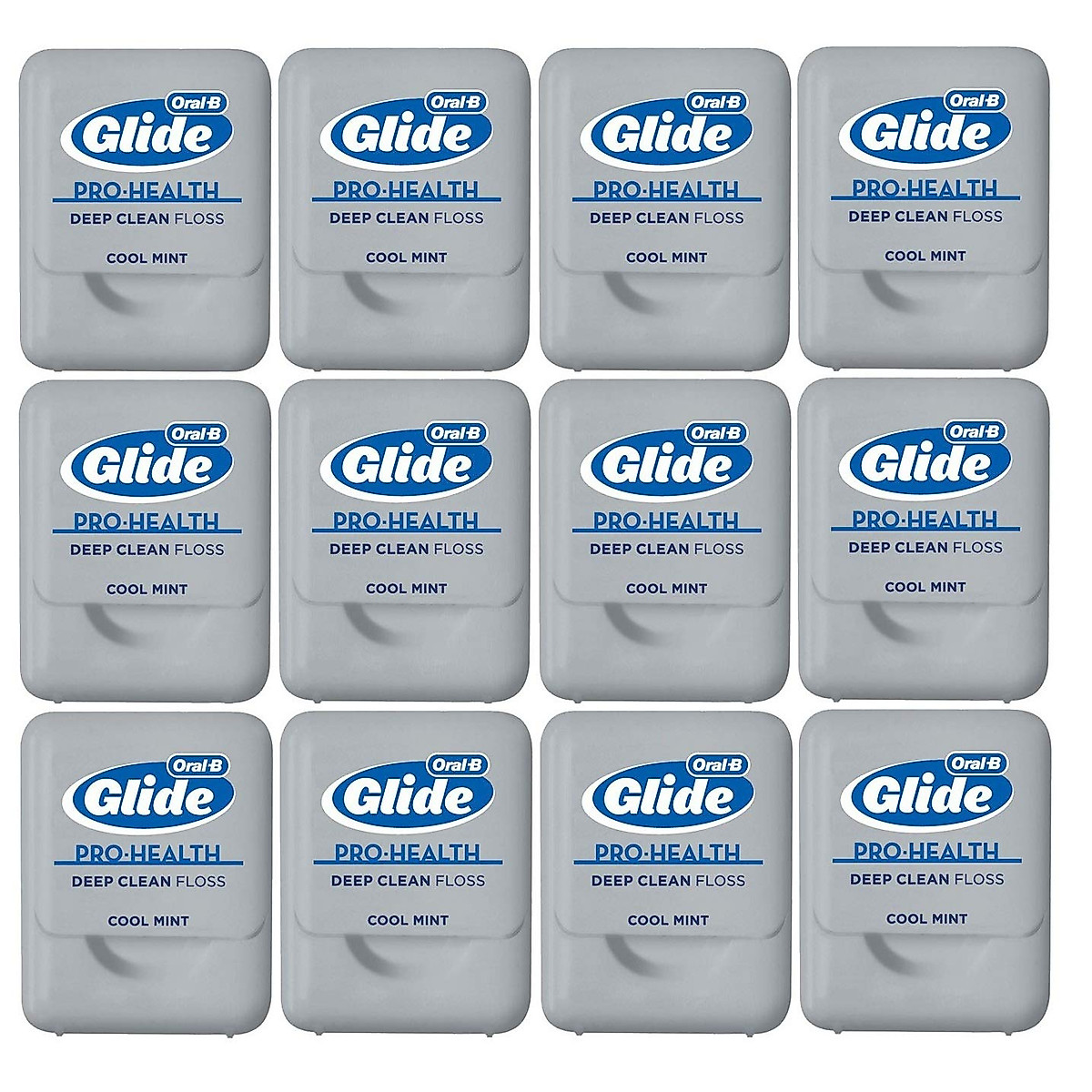 Glide Deep Clean Floss Cool Mint 4m (4, 3 yd/vg) (Pack of 12)