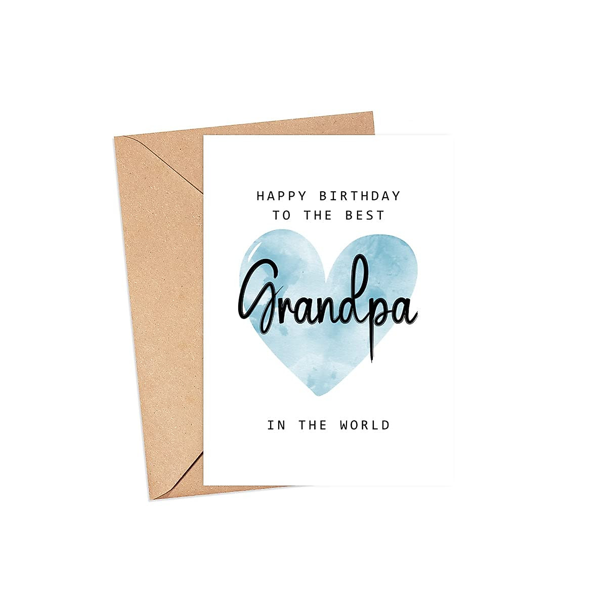 MoltDesigns Happy Birthday To The Best Grandpa In The World Card - Grandpa Birthday Card - Grandpa Card - Father's Day Gift - Happy Birthday Card