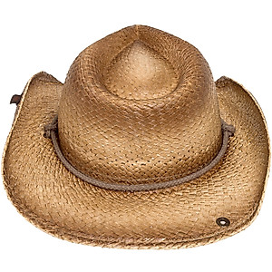 Peter Grimm Mens Straw Round Up Cowboy Hat