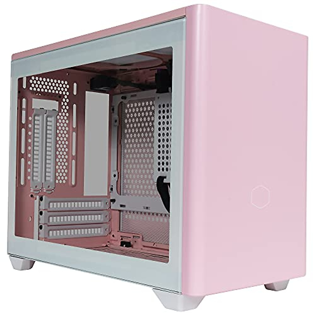 Cooler Master MasterBox NR200P Mini ITX Computer Case - Tempered Glass Side Panel, Superior Cooling Options, Vertical GPU Display, Tool-Free 360 Degree Accessibility - Flamingo Pink