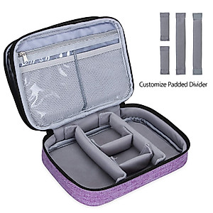 Teamoy Travel Makeup Brush Case(up to 8.8"), Professional Makeup Train Organizer Bag with Handle Strap for Makeup Brushes and Makeup Essentials-Medium, Purple(No Accessories Included)