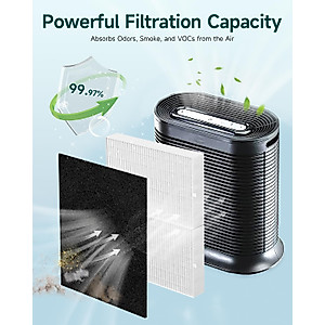 HPA200 Replacement Filter R Compatible with Honeywell Air Purifier 200 Series, 2 H13 True HEPA Filters with 4 Pre-Cut Carbon Filters, Part# HRF-ARVP200
