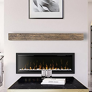 MANTELSDIRECT Vail Rustic Wood Mantel Shelf in Driftwood Finish - 72 Inch Wide x 6 Inch High | Handcrafted and Milled in The USA by Mantels Direct