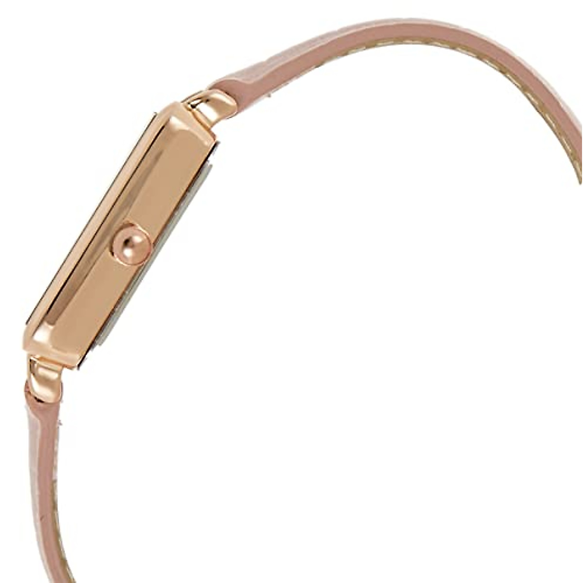 Anne Klein Women's Japanese Quartz Dress Watch with Faux Leather Strap, Pink, 14 (Model: AK/3820RGPK)