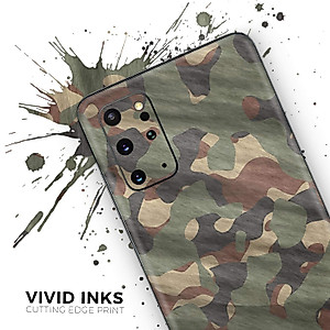 DesignSkinz Traditional Camouflage Fabric Pattern Protective Vinyl Decal Wrap Skin Cover Compatible with The Samsung Galaxy S20 (Screen Trim & Back Glass Skin)