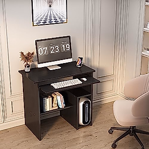 ALISENED Desktop Computer Desk, Laptop Study Table Office Desk with Storage Drawer Shelves Keyboard Tray, Small Student Desks Gaming Computer Desk for Small Spaces Home Office