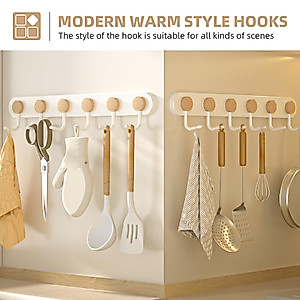 Coat Hooks for Wall, Key Holder Wall Mount, Coat Rack Wall Mount, Wall Adhesive Hooks, Hooks for Hanging Hat Towel Purse Robes Mudroom Bathroom Entryway