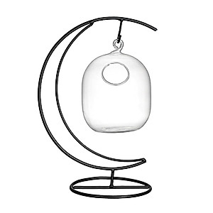 Cabilock Creative Cocktail Glass Martini Glasses with Iron Stand Clear Wine Glass Beverage Glass Hanging Bar Drink Cup Glassware for KTV Home Bar Club Black Transparent