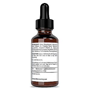 Vitamin C Serum 20% Pure L-Ascorbic Acid, Ferulic Acid, Vitamin E and Hyaluronic Acid for Face and Eyes Natural Anti Aging Anti Wrinkle 1oz. by Dr. Brenner (1 oz)