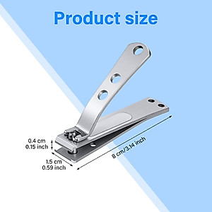 2 Pieces Nail Clipper for Thick Nails, Straight Edge Toenail Clippers, Stainless Steel Nail Cutters, Heavy Duty Large Wide Mouth Fingernail and Toenail Clippers for Men Women