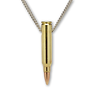 Remington 223 Bullet Necklace Hand Polished Brass and Copper Finish