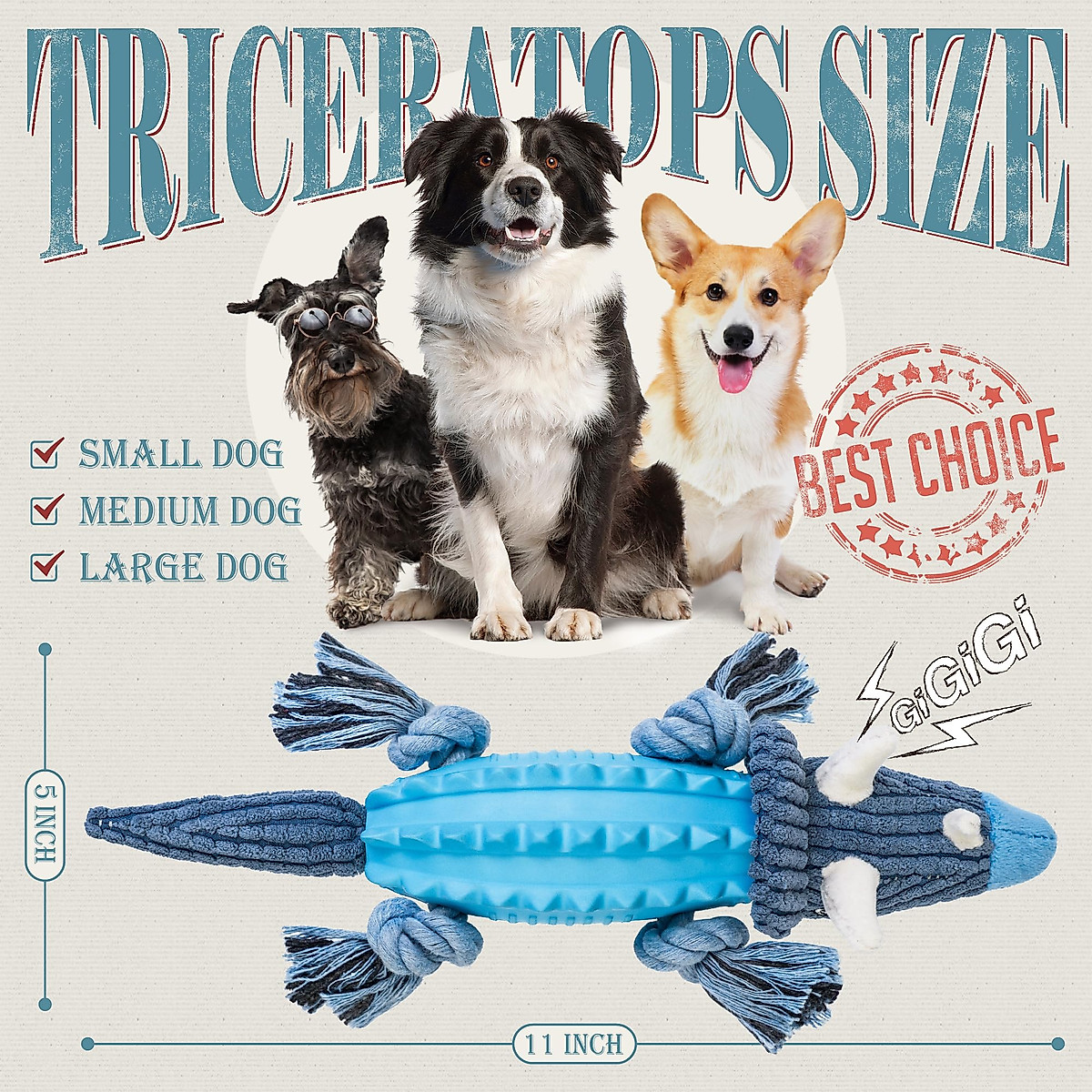 LEGEND SANDY Dog Toy for Aggressive Chewers, Squeaky Dog Toys for Large Dog, Tug of War Dog Toy to Keep Them Busy, Plush Stuffed Animals Dog Chew Toy for Large Breeds, Puppy Chew Toys for Teething