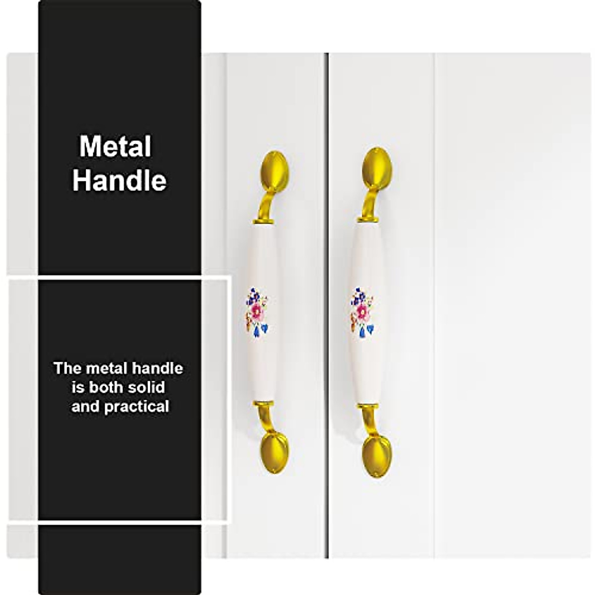 Homsee Large Wardrobe Armoire Wooden Closet with 3 Doors, 5 Storage Compartments, 2 Hanging Rods & Decorative Handles for Bedroom, White (47.2”L x 18.3”W x 69.7”H)