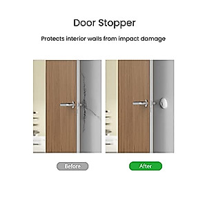 UGREEN Door Stopper Wall Protector Door Bumper Knob Shield Handle Guard Self Adhesive for Bedroom, Kitchen, Office, White 2 Pack