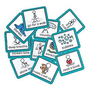 Calming Chart to reduce anxiety, support behaviour management and anger management, using visual aids, visual symbols, picture cards to support adhd, autism, aspergers